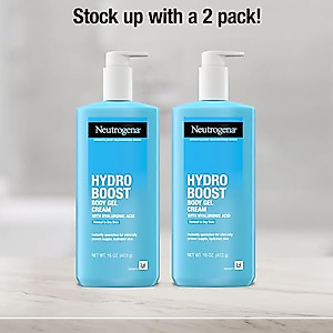 Neutrogena Hydro Boost Body Gel Cream, Hydrating Body Lotion with Hyaluronic Acid for Normal to Dry Skin, Hyaluronic Acid Lightweight Moisturizer, 16 OZ (Pack of 2)