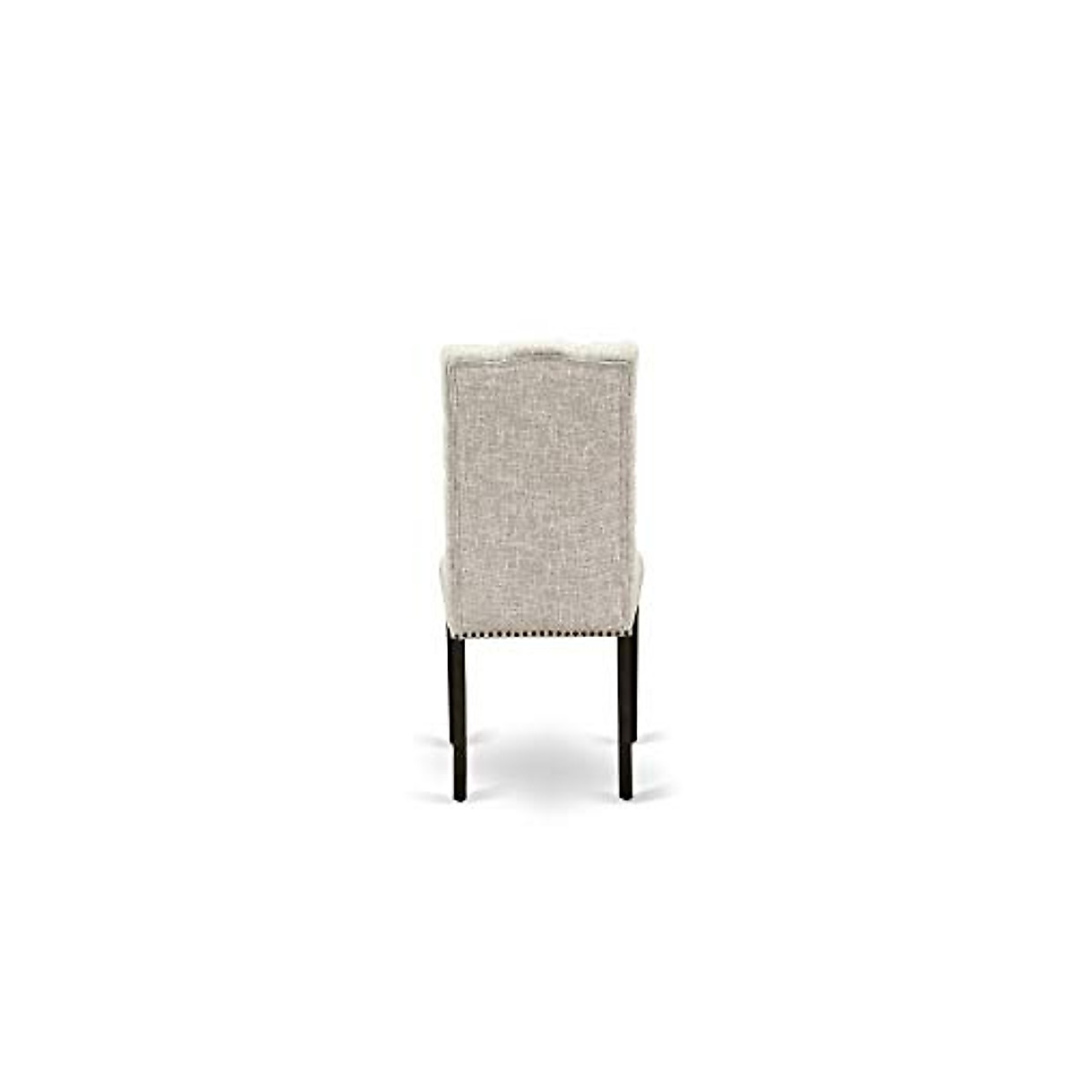 East West Furniture DMEL3-ABK-35 3 Piece Dinette Set for Small Spaces Contains a Round Dining Table with Dropleaf and 2 Doeskin Linen Fabric Parsons Dining Chairs, 42x42 Inch, Wirebrushed Black