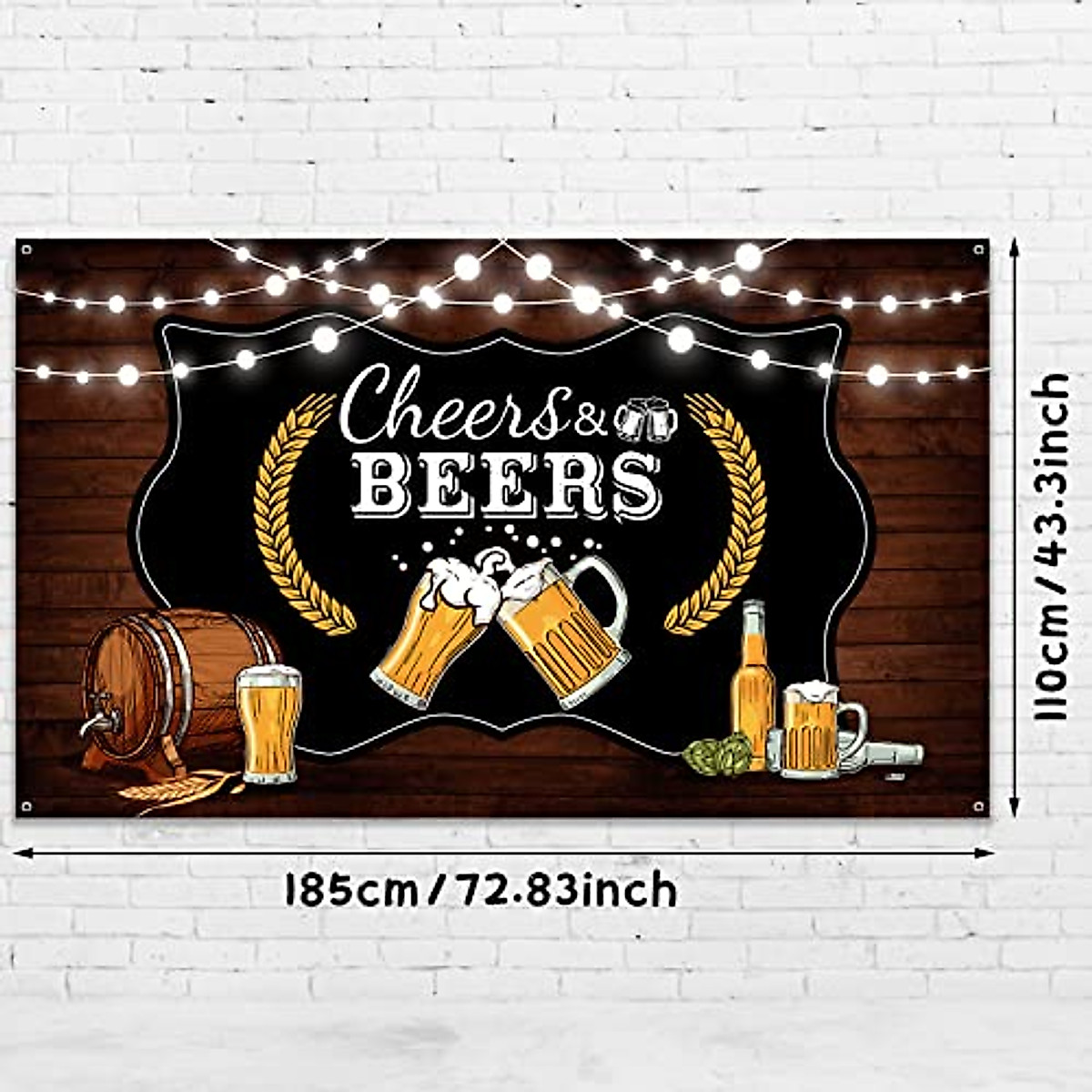 Cheers and Beers Party Decorations,Retro Rustic Wooden Board 30th 40th 50th Birthday Theme Party Photography Banner Backdrop for Men Beer Whiskey Birthday Party Supplies