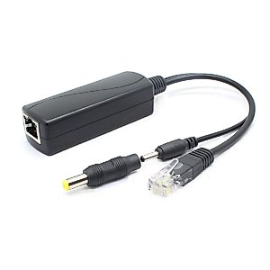 ANVISION 5V PoE Splitter, 48V to 5V 2.4A Adapter, Plug 3.5mm x 1.35mm, 5.5mm x 2.1mm Connector, IEEE 802.3af Compliant, for IP Camera and More