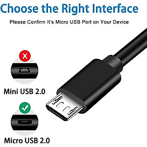 Micro USB Charging Cable Cord Compatible with Bose QuietComfort 20 QC20 QC35 QC25 & Soundlink Around-Ear Wireless Headphones Power Charger Cord - 25cm