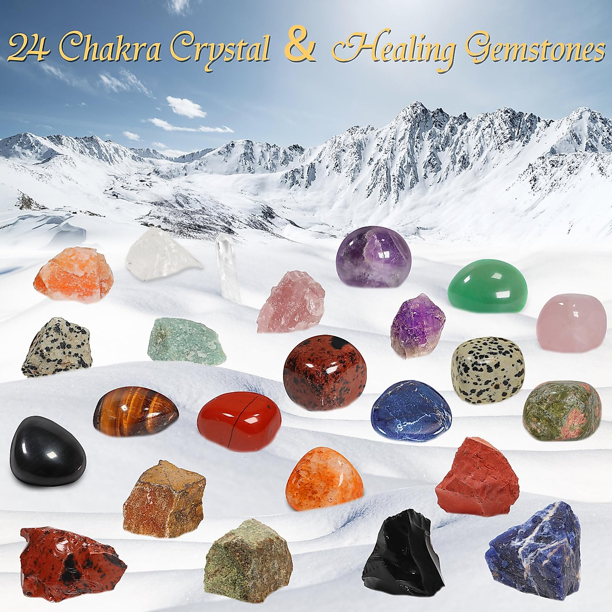 Pukamam Crystal Advent Calendar 2024 Adult Rock Healing Gemstone 24 Days Christmas Countdown calendar