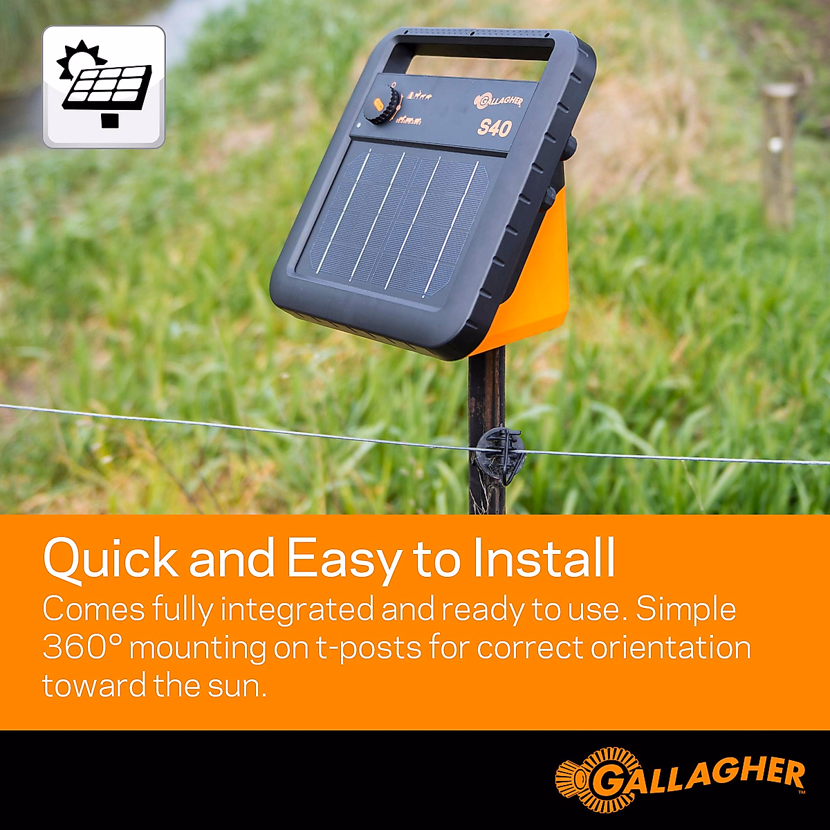 Gallagher G345404 S40 Solar Fence Charger - Quantity 1