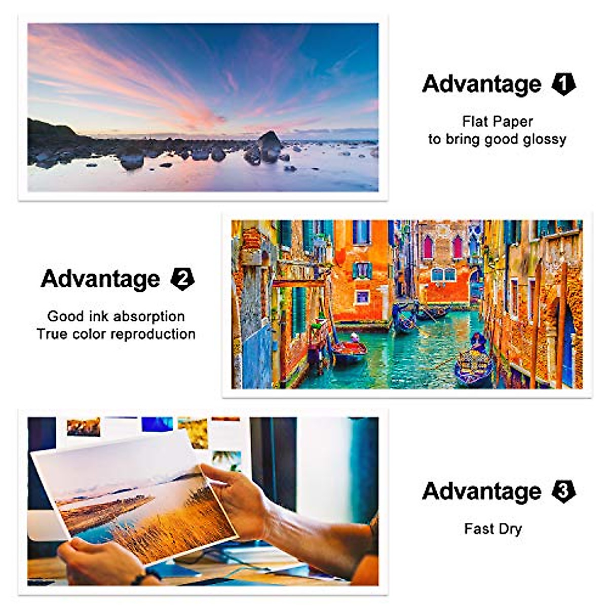 Koala Heavyweight Photo Paper High Glossy 8.5x11 Inches for Inkjet Printing 100 Sheets 61LB