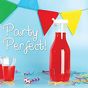 Plasticpro Clear Plastic Premium Water or Beverage Pitchers Heavy Duty Beverage Containers with Lids for Restaurants, Party's, or Schools 50 ounce Jugs Pack of 2