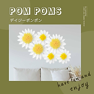 12Pcs Daisy Tissue Paper Pom Poms Flower 12" 8" for White Yellow Flowers Themed Birthday Party Sunshine Wall Hanging Baby Shower Bridal Country Wedding Party iwlorys