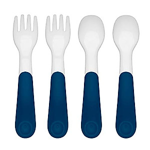 OXO Tot Plastic Fork & Spoon Multipack - Navy , 4 Piece Set