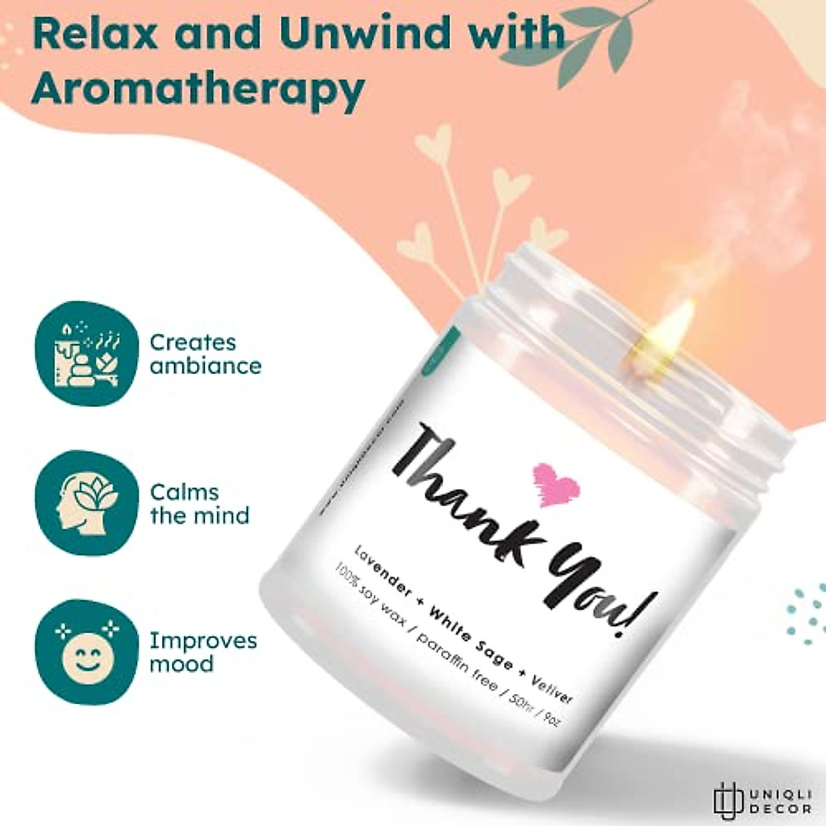 Thank You For Everything Gift Candle - Candle Gifts for Women, Gag Gifts for Women, Sister Gifts for Women Gag Gift for Adults, Birthday Gifts for Her Aromatherapy Soy Candles, Regalos Para Mujer