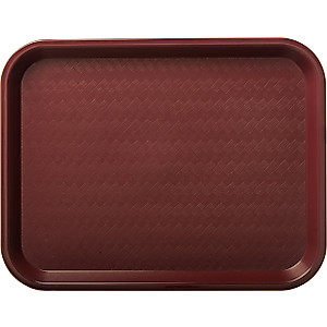 CFS CT101461 Cafe Standard Plastic Cafeteria/Fast Food Tray, NSF Certified, BPA Free, 14" Length x 10" Width, Burgundy (Pack of 24)
