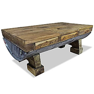 MSLAONXC Coffee Table,Couch Table,Rustic Table,Side Table,Farmhouse Table,Living Room Table,Console Table,Vintage Style,Accent Table,for Home,Office,Dining Room,Solid Reclaimed Wood 35.4"x19.7"x13.8"