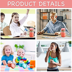 Yogurt Container with Lid and Spoon 2-Tier Cereal Cup,430 ml + 330 ml Cereal Cup Portable Leak-Proof Insulated Food Container Overnight Oats Containers Cereal Milk Cold Hot Food for Kids Adults