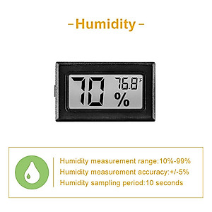 12 Pack Mini Small Digital Electronic Temperature Humidity Meters Gauge Indoor Thermometer Hygrometer LCD Display Fahrenheit (℉) for Humidors, Greenhouse, Garden, Cellar1