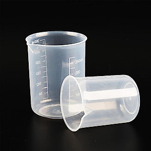 weeee Clear Plastic Graduated Measuring Beaker Capacity Transparent Kitchen Laboratory Plastic Graduated Volumetric Beaker Container Measuring Cup Tool, 50ml