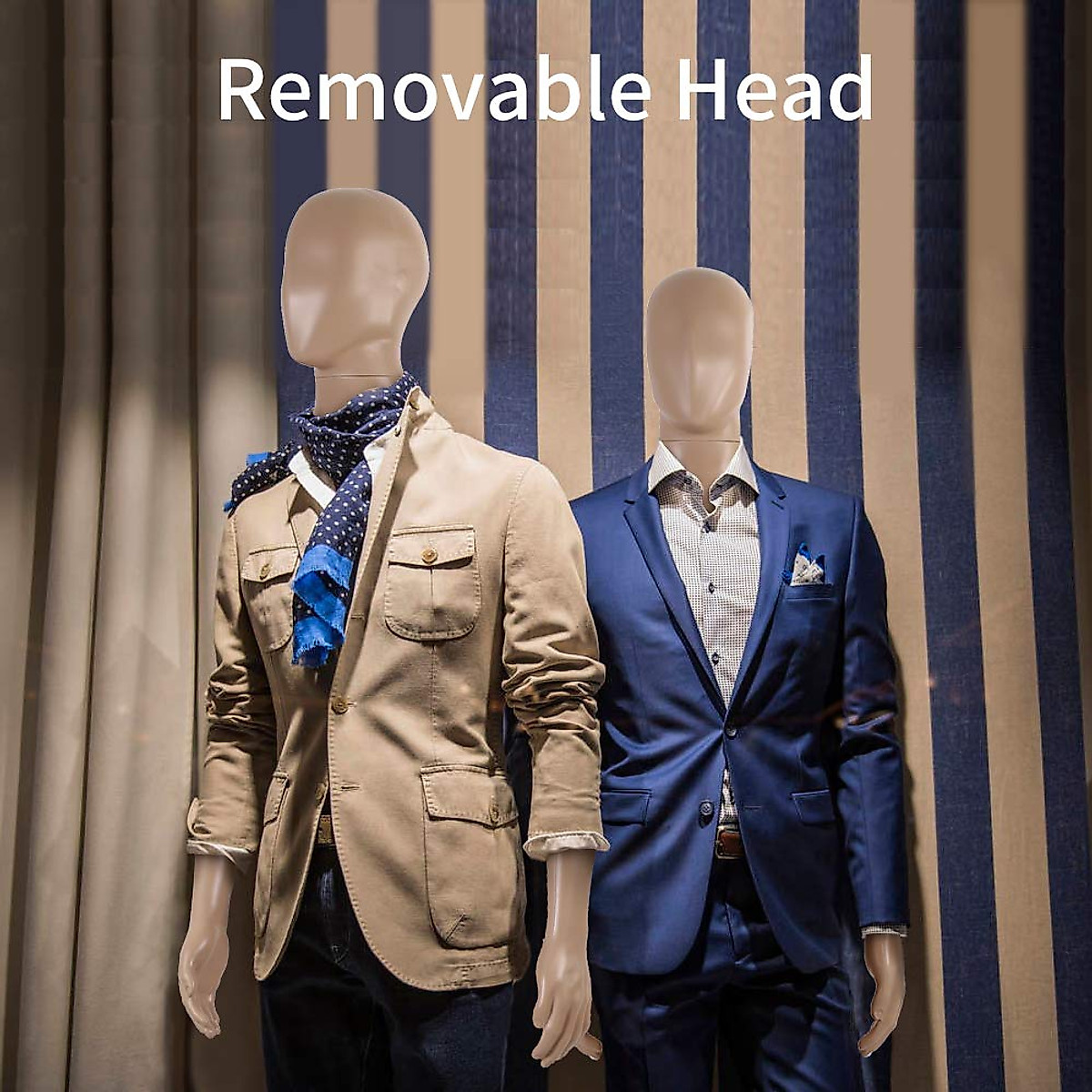 Mannequin Torso Manikin Dress Form Male 73" Adjustable Detachable Realistic Full Body Mannequin Model Display with Metal Base Plastic Head Turns Poseable Adult Dummy Mannequin Stand, Nude