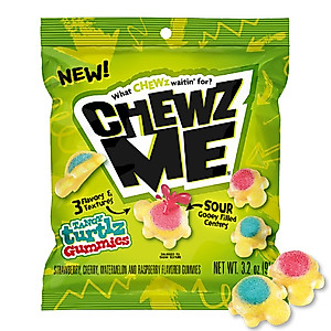 ChewzMe Tangy Turtlz Gummies, Turtle Shaped Jelly-Filled Gummy and Chewy Candy in Assorted Flavors, 3.2 Ounce (Pack of 1)