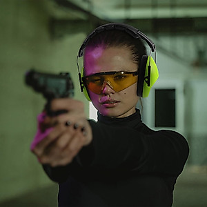 HEARMOR Safety Ear Protection Ear Muffs, Noise Cancelling Earmuffs for Tactical, Shooting Gun Range and Hunting, Fluorescent Green