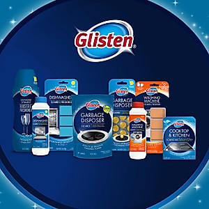 Glisten Garbage Disposer Cleaner, Odor Eliminator with Foaming Action, Removes Build-up and Deep Cleans, Lemon Scent, 4 Uses