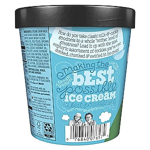 Ben & Jerry's Milk & Cookies Vanilla Ice Cream Pint Non-GMO 16 oz