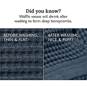 GILDEN TREE Waffle Towels Quick Dry Thin Bath Sheets 40x80 Oversized Extra Large for Adults for Bathroom, Modern Style (Midnight Blue)