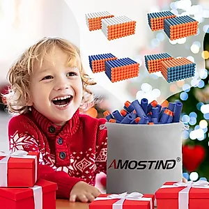 AMOSTING Refill Darts 100PCS Bullets Ammo Pack Compatible for Nerf N-Strike Elite 2.0 Series DinoSquad – Work with All Elite Blasters Blue