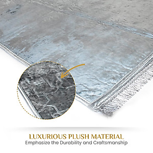 Deenable Oversized Prayer Rug for Big & Tall Muslims with Quran Bookmark | Extra Large Janamaz | Sajjadah | Islamic Gift Set | Thick & Padded Carpet Mat for Extra Space in Salah (Black with Design)