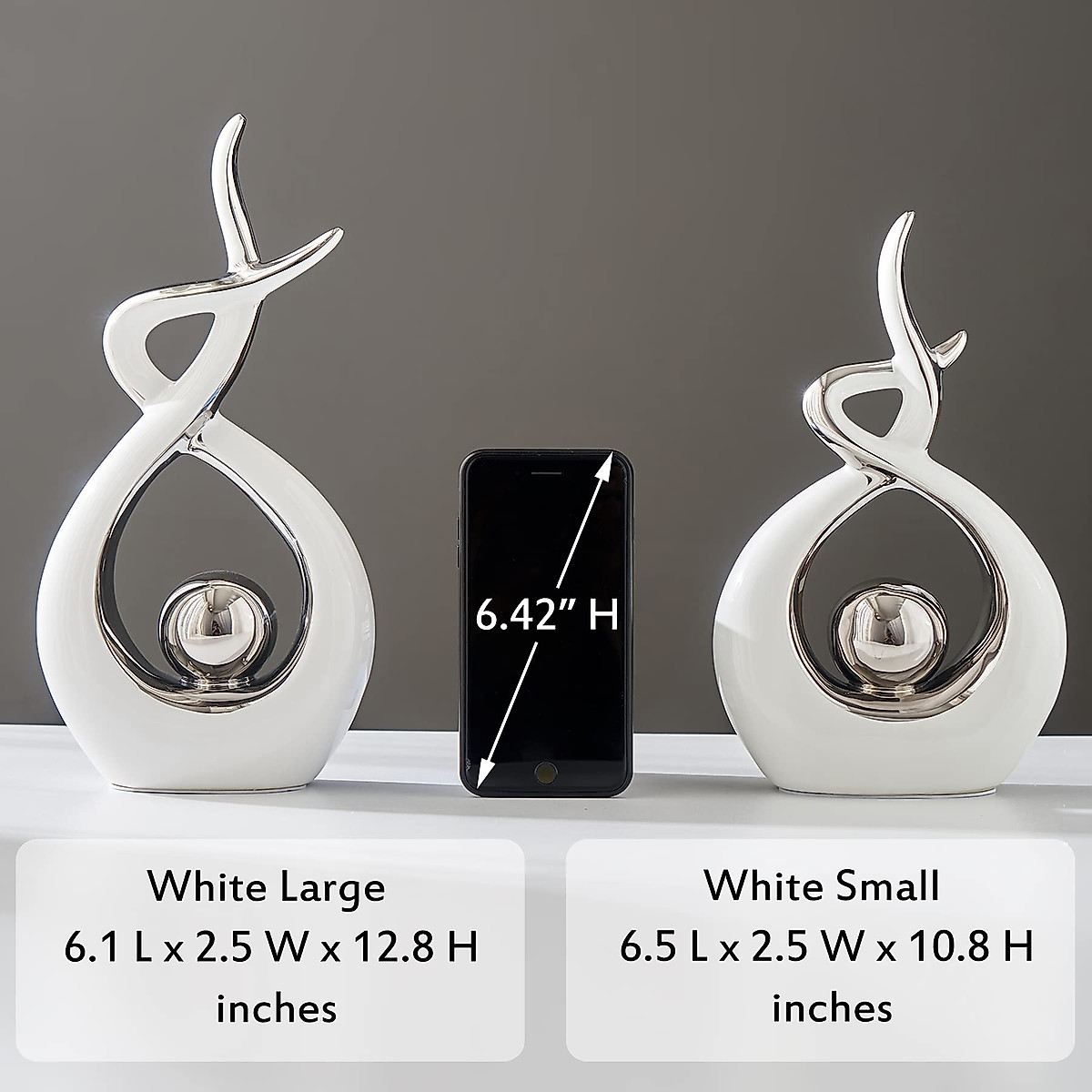 FJS Home Decor Modern Art Ceramic Statue Table House Decorations for Dining Room Living Room Office Centerpiece