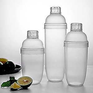 Homestia 24 oz Plastic Cocktail Shaker 3-Piece Drink Mixer Boba Tea Shaker W/Jigger