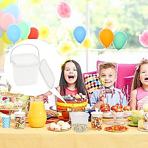 ULTECHNOVO Clear Buckets with Lid, 10pcs Clear Ice Cream Bucket Reusable Freezer Storage Tubs Food Storage Containers for Homemade Ice Cream Meal Prep Yogurt Soup 500ml