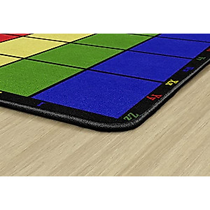 Flagship Carpets Learning Grid Colorful Numbers and Letters Kids Seating Area Rug for Classroom, Play Area Mat, Home Learning or Kids Room Carpet, 7'6" x 12', Seats 24