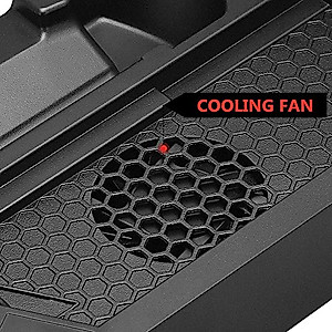 YICANG Vertical Stand with Cooling Fan Controller Charging Station for PS4 /PS4 Slim