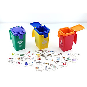 Nuanmu Trash Can Toy Kids Push Toy Vehicles Garbage Can 2 Style of 6 Colors
