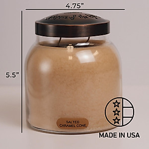 A Cheerful Giver Salted Caramel Cone 34oz Papa Scented Candle Jar with Lid Keepers of The Light 155 Hours of Burn Time, Gift for Women, Orange