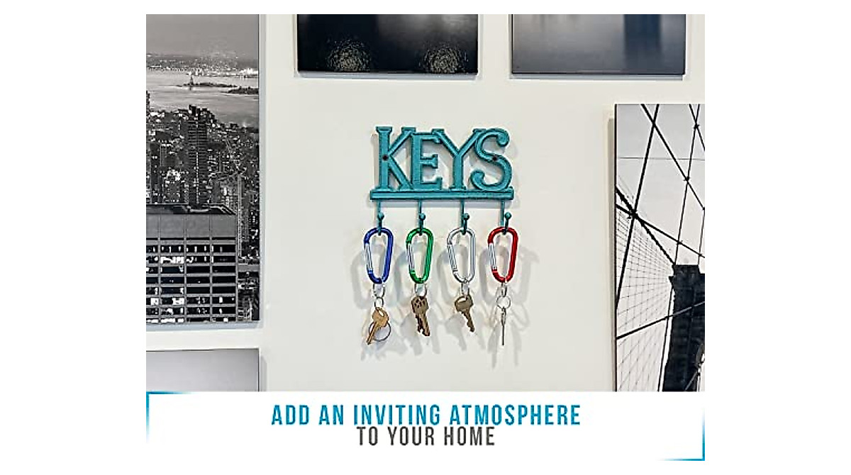 Comfify Rustic Blue Key Holder Wall Organizer