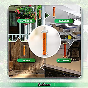 FLY GUARD 1155-10-EC Ready to Use Indoor/Outdoor Fly Catcher Glue Stick 10-3/8"L, Hang/Stnd, 10/PK, Yellow