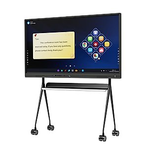 TIBURN R2 75" 4K UHD Smart Board | Smart Digital Whiteboard | All-in-One Touch Screen Computer with Open App Ecosystem, Includes Movable Stand+Wall Mount, Ideal for Office, Classroom, and Conference