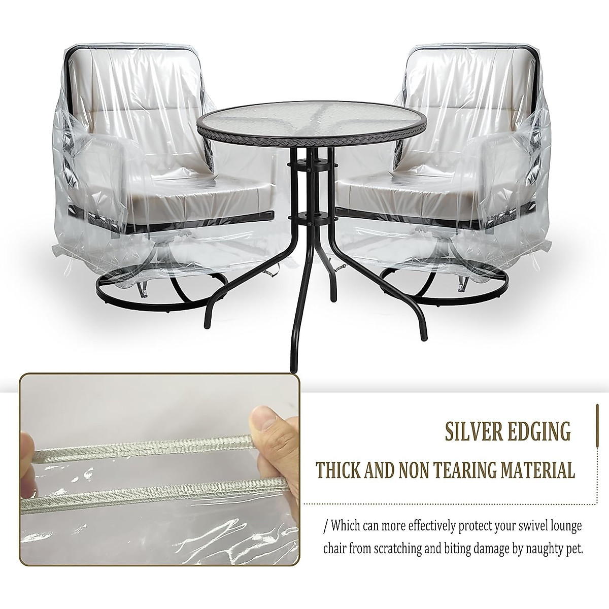 Outdoor Swivel Lounge Chair Cover ,Waterproof Outdoor Chair Covers,Patio Swivel Chair Covers for Outdoor Furniture (1Pack-Transparency, 30" W x 34" D x 38.5" H) (CRYSTAL, 30" W x 34" D x 38.5" H)