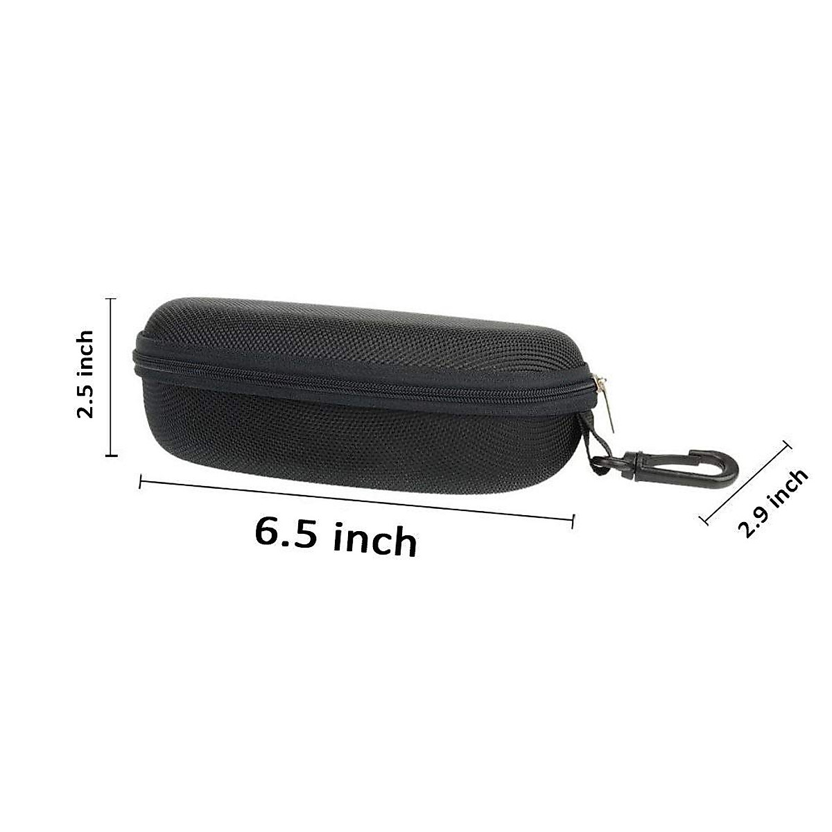 traderplus 3Pcs Hardshell Sunglasses Case/Eyeglasses Box with Zipper and Hook For Men & Women Black