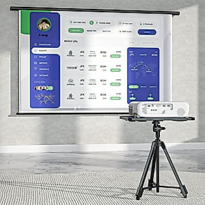 WALI Projector Tripod Stand, Portable Holder Mount for Universal Projector, Laptop, DJ Equipment with Adjustable Height 18 to 35 Inch, Perfect for Office, Home, Stage or Studio Use (PRS001), Black