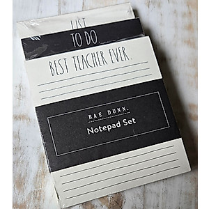 Rae Dunn Set of 3 Pack Note Pads- LIST/TO DO/BEST TEACHER EVER