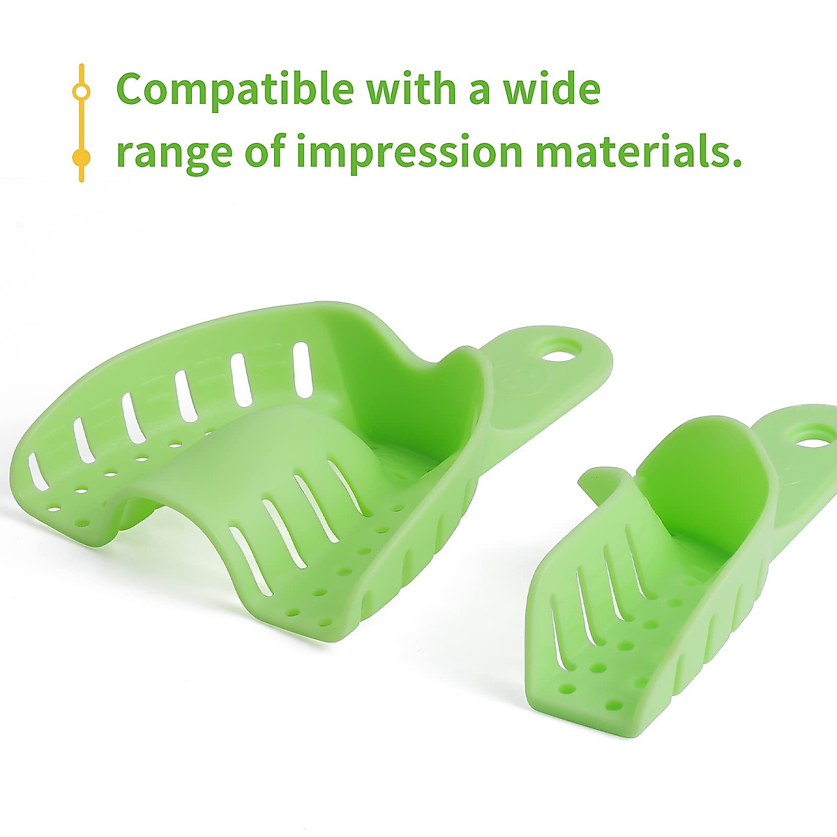 10 PCS Dental Impression Trays Disposable Plastic Small Medium Large Autoclavable Perforated Impression Trays Set Green