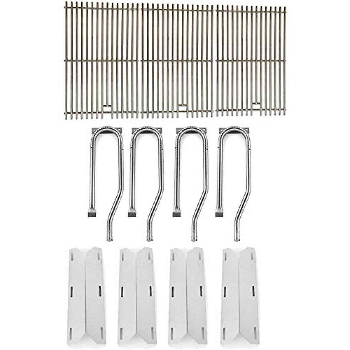 Repair Kit For 720-0337, 720-0586A, 720-0586A Gas Grill Includes 4 Stainless Heat Plates and 4 Stainless Steel Burners and Stainless Steel Grates