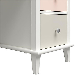 Monarch Hill Poppy Kids White Desk, Peach and Taupe Drawers