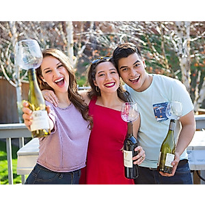 Guzzle Buddy 2GO Unbreakable Tritan Plastic Wine Bottle Glass, It Turns Your Bottle Into Your Glass, Real Women