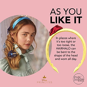 invisibobble HairHalo The Adjustable Headband – Disney Princess Belle - Hairbands Made for Everyone - Individually Adapted to the Shape of the Head and Worn All Day with No Pain or Uncomfortable Pressure