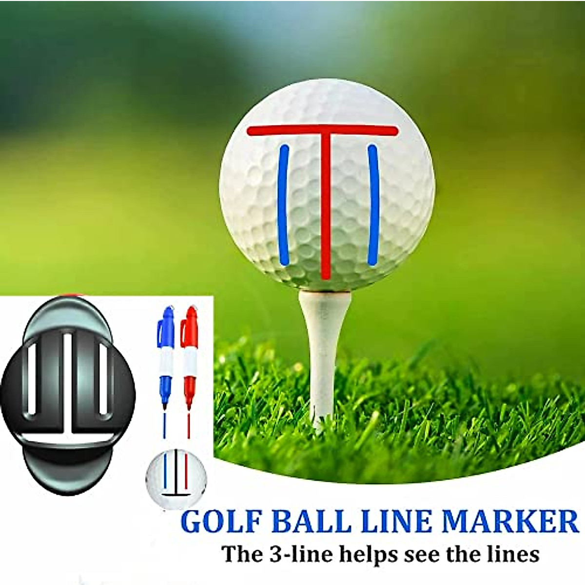 8 Pack Precision Golf Ball Marker, Upgrade Golf Accessories, 4 Golf Ball Marking Stencils and 4 Colors Golf Ball Markers, Golf Ball Line Marker Tool, Golf Ball Alignment and Identification Tool