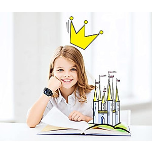 Accutime Kids Harry Potter Educational Learning Touchscreen Black Smart Watch Toy with Black Strap for Girls, Boys, Toddlers - Selfie Cam, Games, Alarm, Calculator, Pedometer (Model: HP4096AZ)