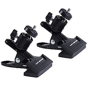 SLOW DOLPHIN Tripod Clip Clamp Mount Flash Reflector Holder for Studio Backdrop Camera with 360 Swivel Tripod Mini Ball Head Standard 1/4" Screw,SLR, Digital SLR, Video Came(2PACK)