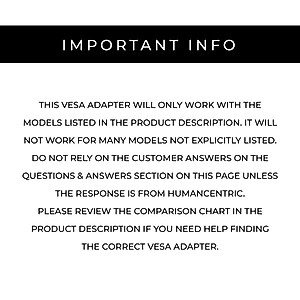 HumanCentric VESA Mount Adapter Compatible with Dell Monitors, VESA Adapter for Monitor S2318H, S2218H, S2319NX, S2419NX, S2718H, S2719H, S2719HN, SE2219H, SE2419HR, SE2419HX, SE2719H