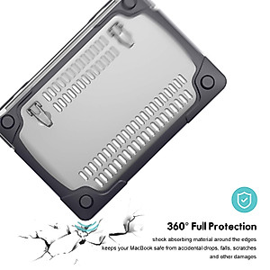 ProCase for MacBook Pro 13 Inch 2023 M2, 2022 2020 M1 A2338/ A2289/ A2251, Heavy Duty Hard Shell Case with Dual Layer Protective Cover and Kickstand for MacBook Pro 13-inch -Black