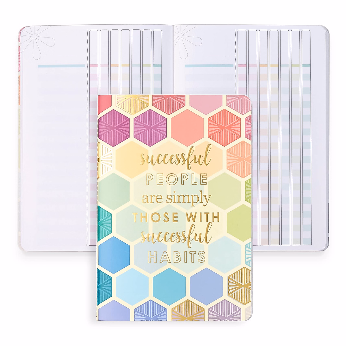 Erin Condren Designer Petite Journal Checklists - Multicolored Hexagon Design Theme. Great for Tracking Daily and Weekly Lists with Blank Customizable Fields